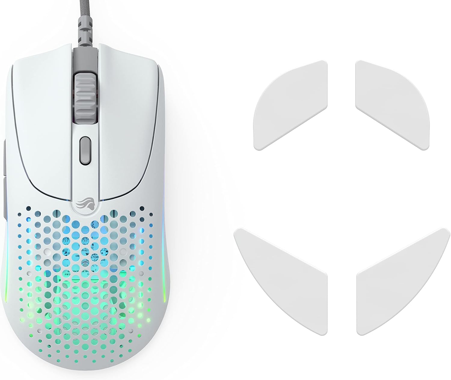 Amazon.com: Glorious Mouse + PTFE Feet Model O 2 White Gaming Mouse ...