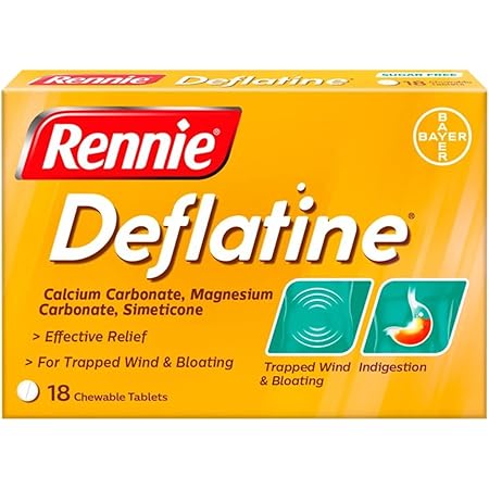 Amazon.com: Rennie Deflatine Trapped Wind & Bloatedness Relief Tablets ...