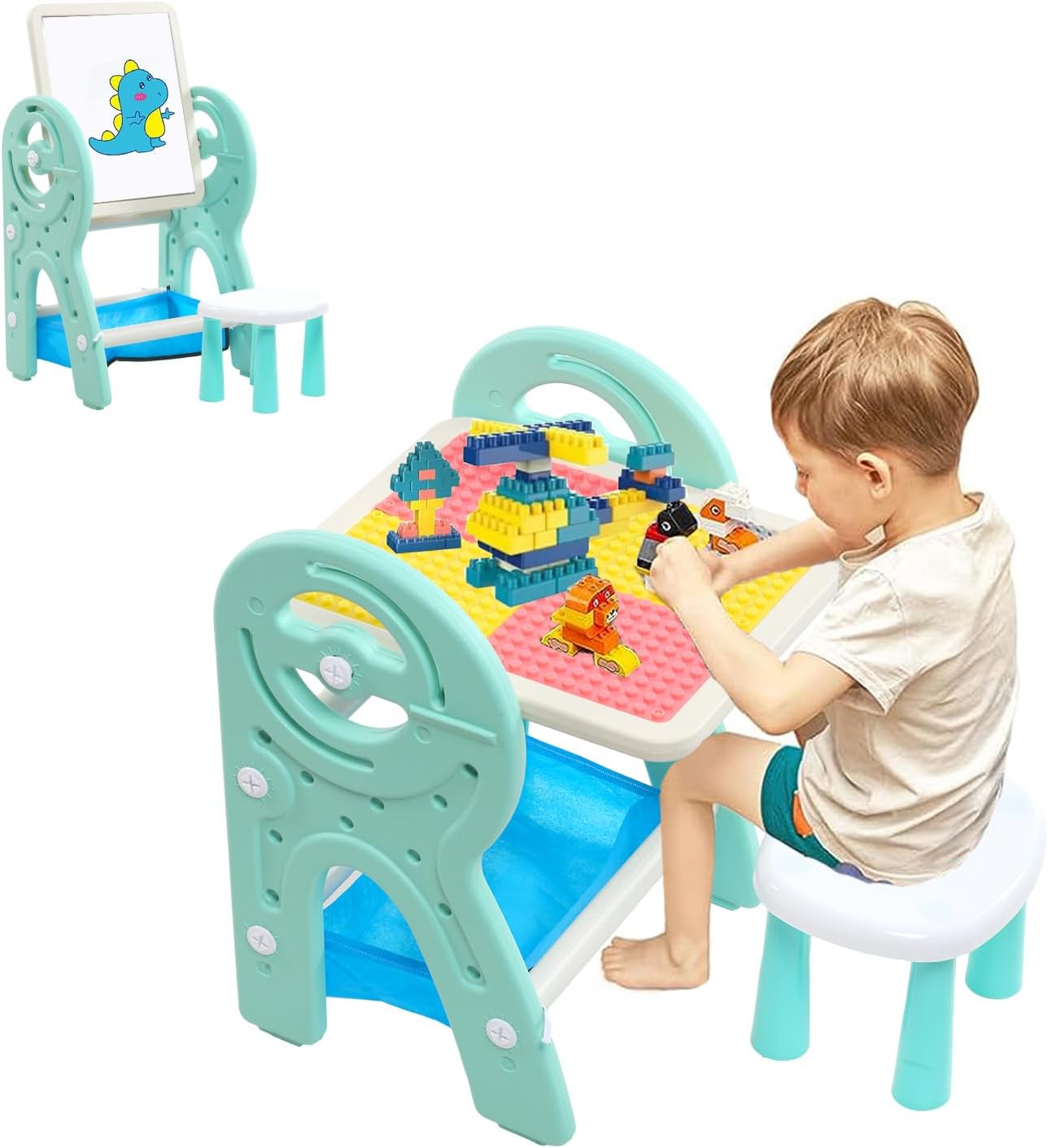 Building Block Table Kids Activity Table,2 in 1 Children's Drawing ...