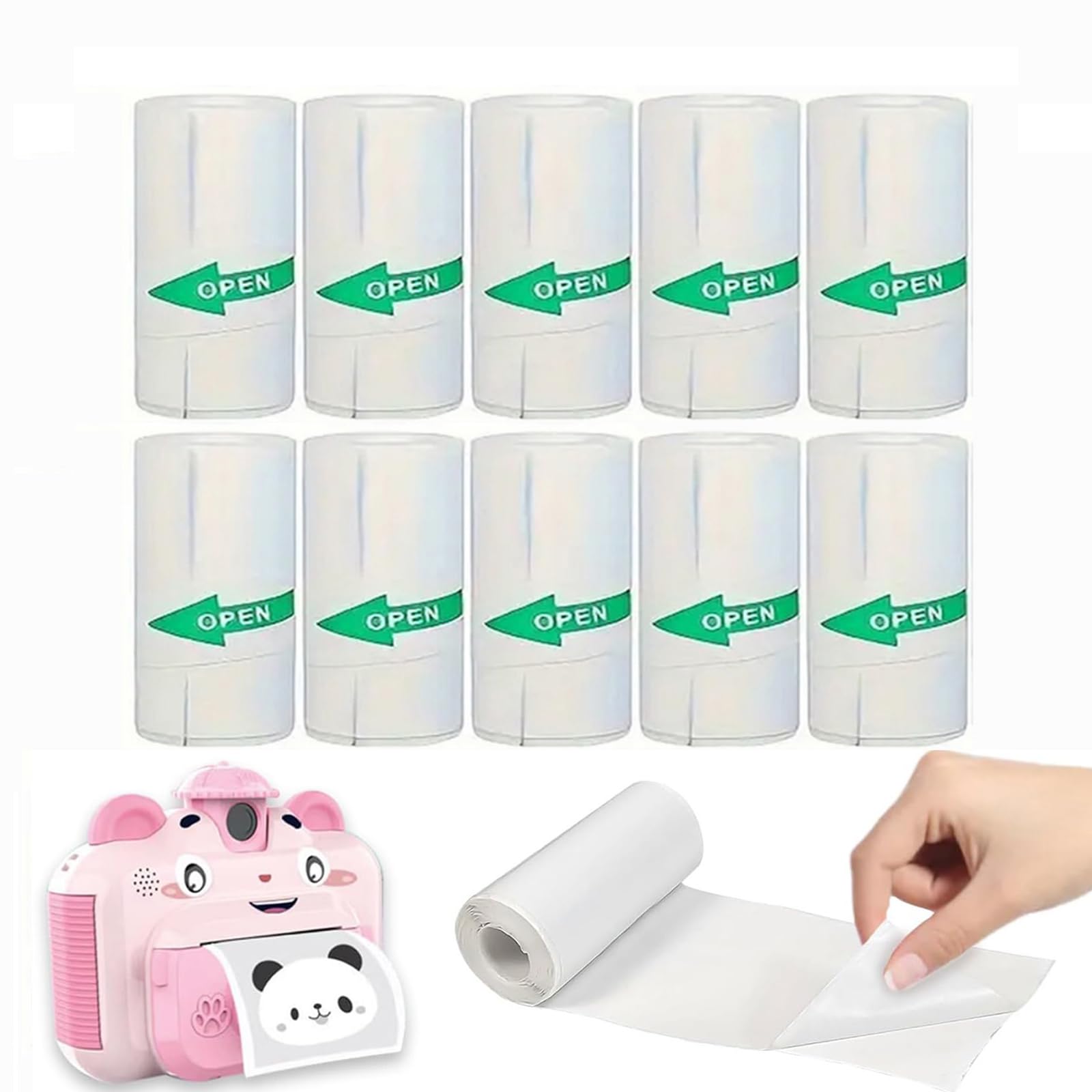 Amazon.com : 10 Rolls Mini Printer Paper, 57x25mm Thermal Sticker Paper ...