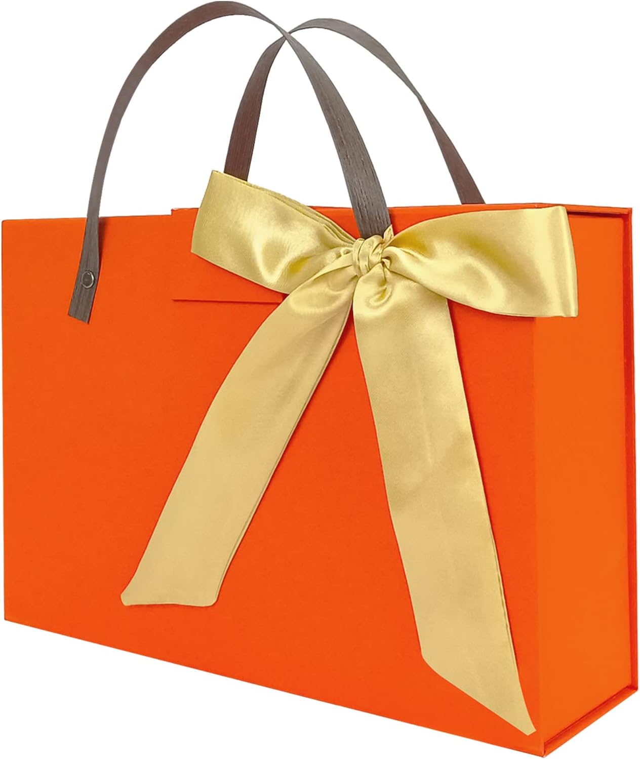 Visondeco Orange Gift Box - Large 11x7.6x3.5 Inches with Lid and Gold ...