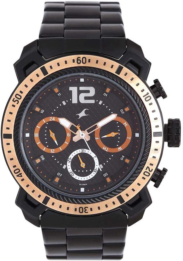 Buy Fastrack Stainless Steel Sonata Black Dial Analog Watch for Men ...