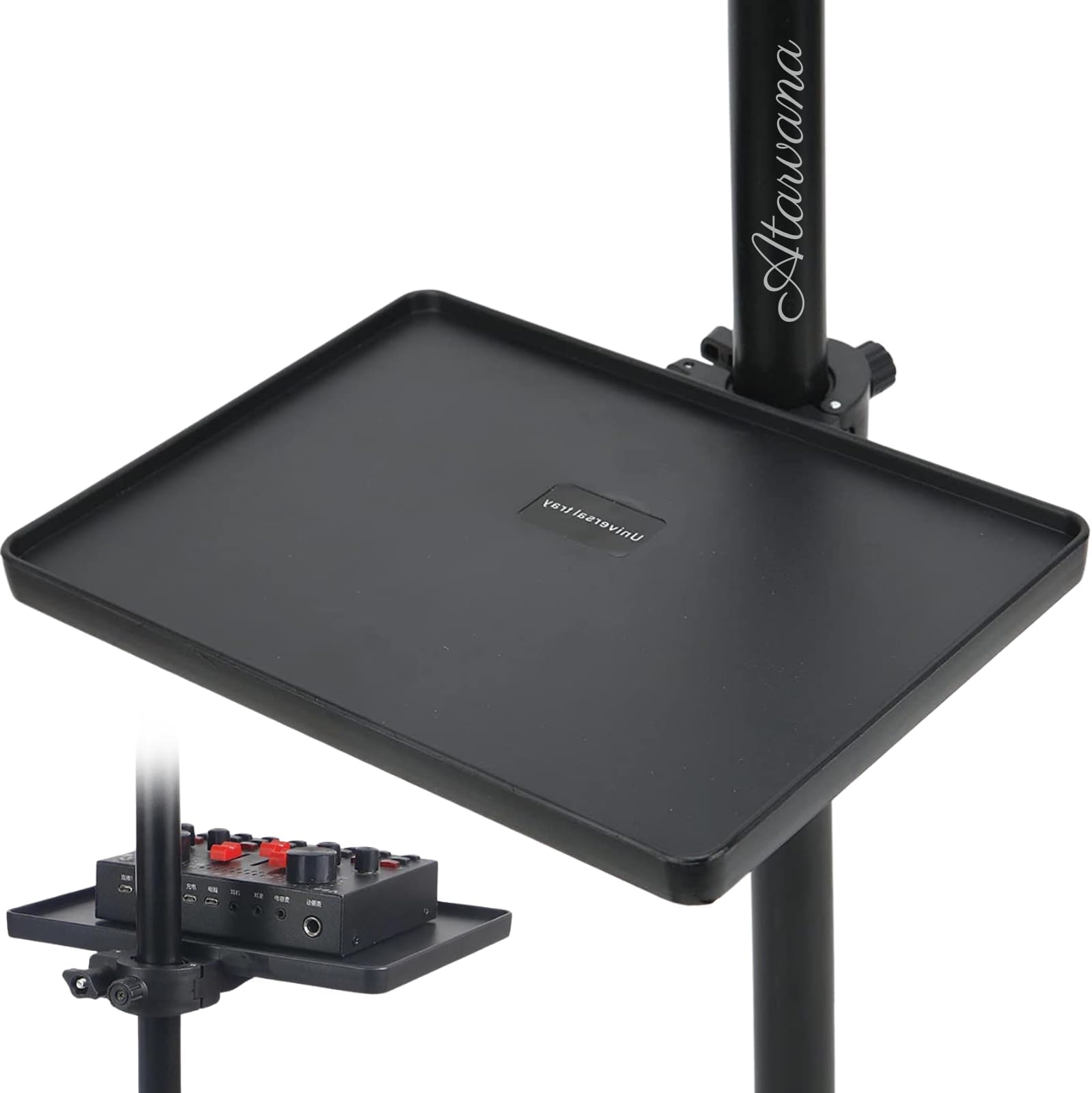 Amazon.com: Universal Microphone Stand Tray, Adjustable Mic Stand Clamp ...