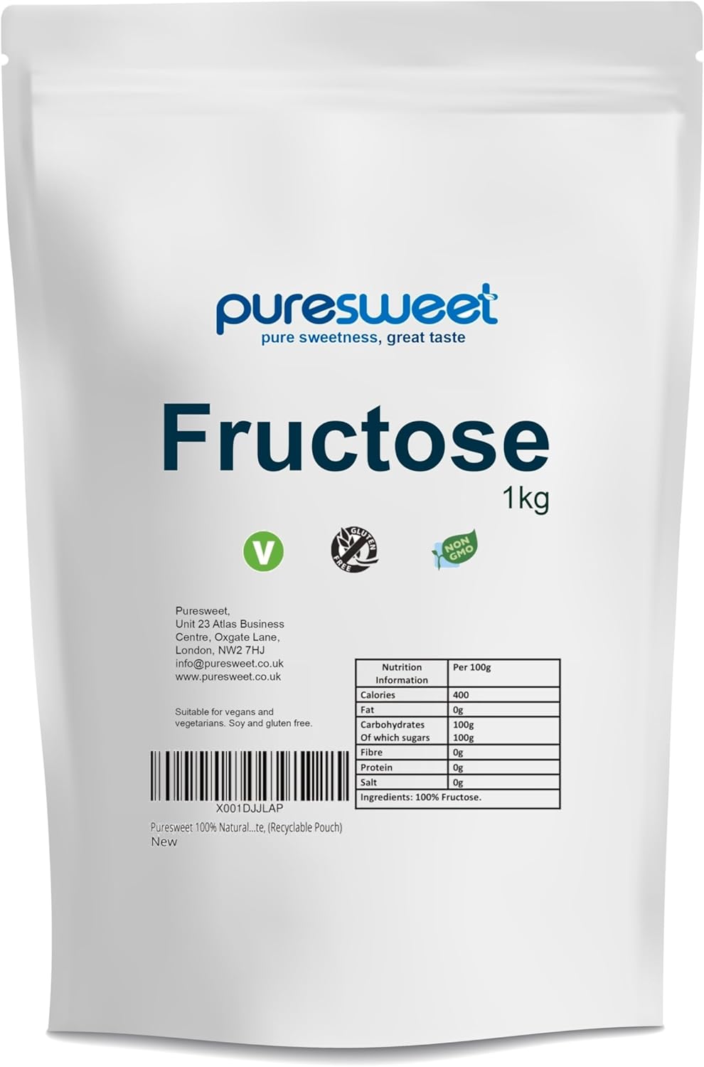 Puresweet 100% Natural Fructose Powder 1kg, Low Glycemic Index, Great ...