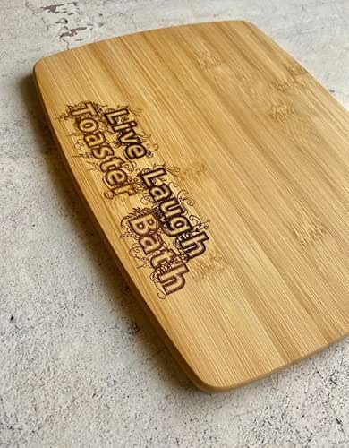 Amazon.com: 8" x 10" Live Laugh Toaster Bath Cutting Board, Bamboo ...