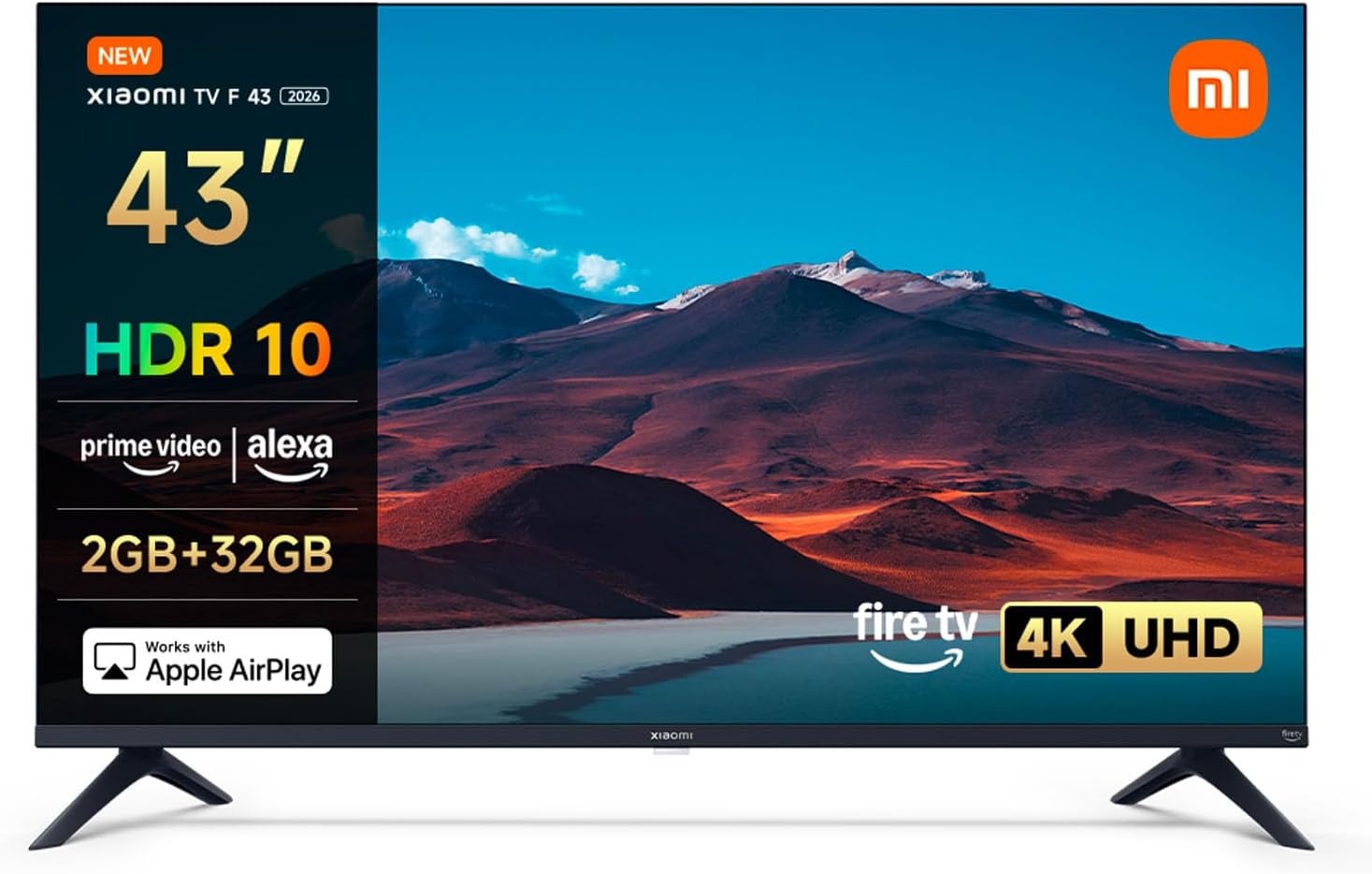 Xiaomi F, 43 Zoll (109 cm), 4K UHD, Smart TV, Fire TV, Triple Tuner DVB-C/S/S2/T/T2,HDR10, MEMC ...