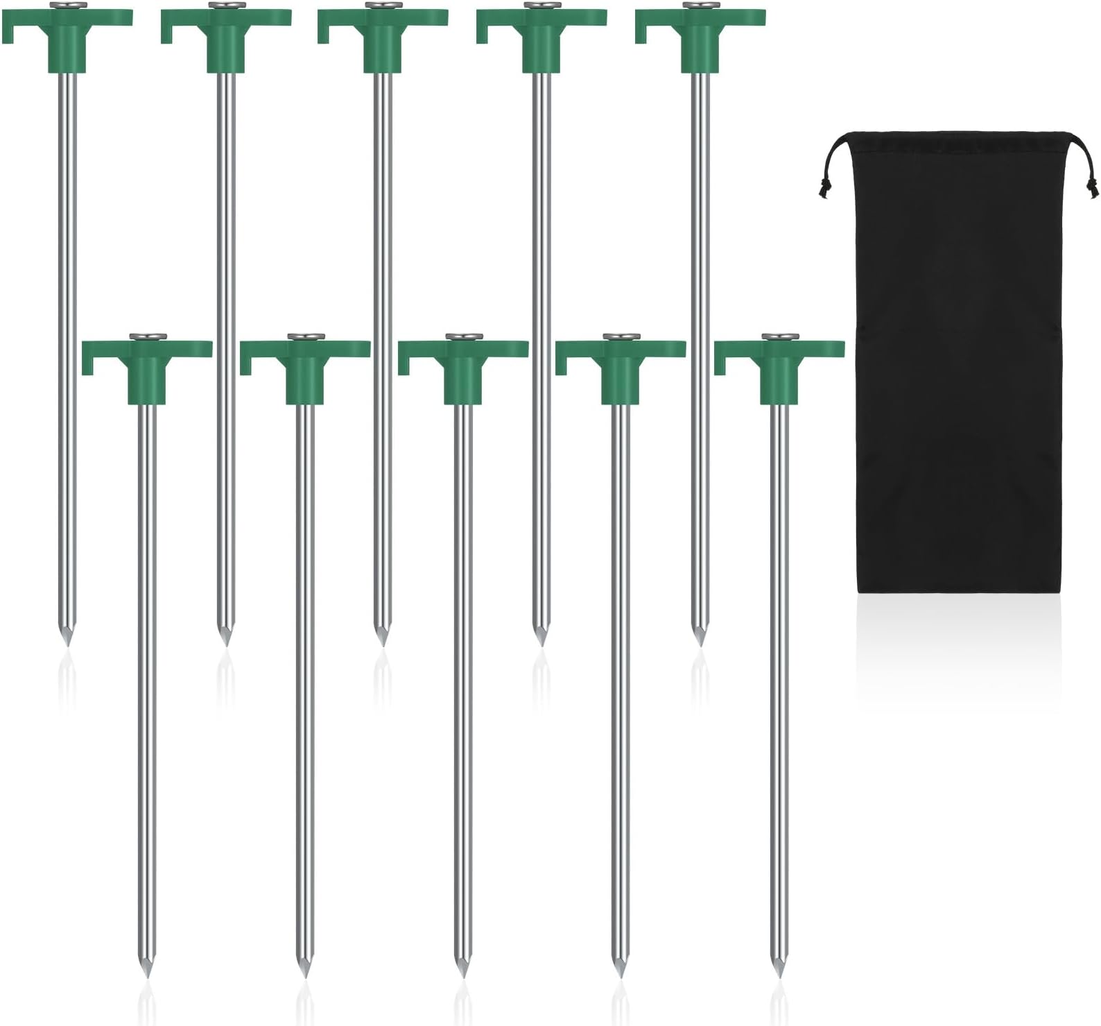 15 Pcs 10In Heavy Duty Camping Pegs, Hard Ground Awning Pegs, Metal ...