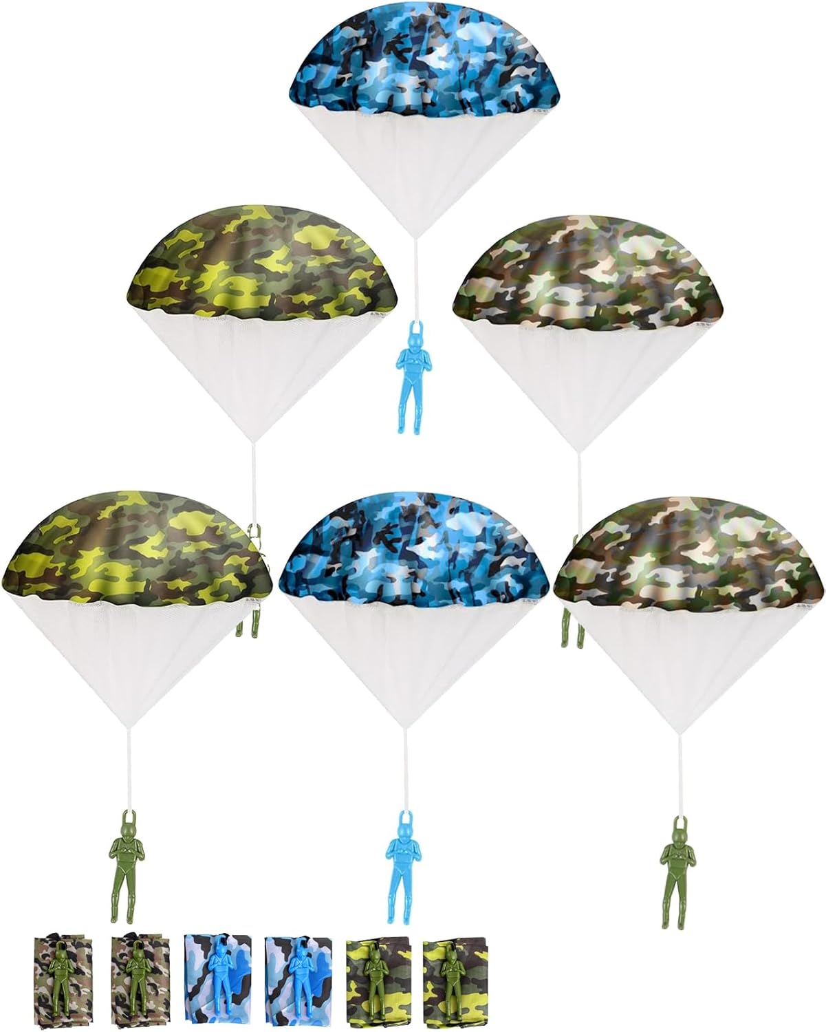Amazon.com: SIQUNUO Army Parachute Toys for Kids, 6 Pack Tangle Free ...