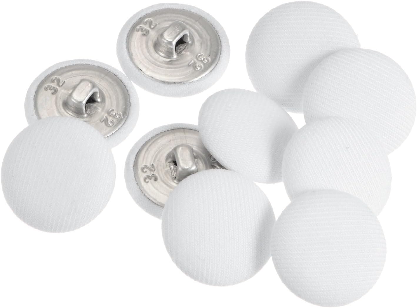 Amazon.com: HARFINGTON 10pcs 32L Fabric Cloth Covered Button 20mm Metal ...