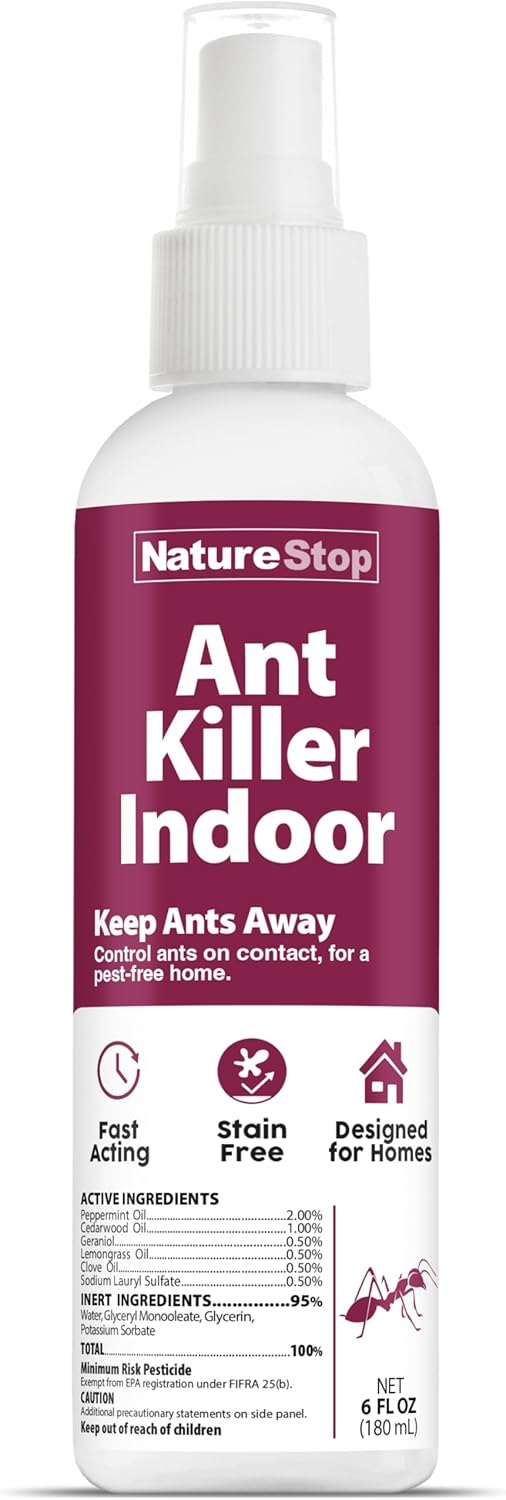 Amazon.com: NatureStop Ant Killer Spray for Indoor Use, Fast-Acting Ant ...