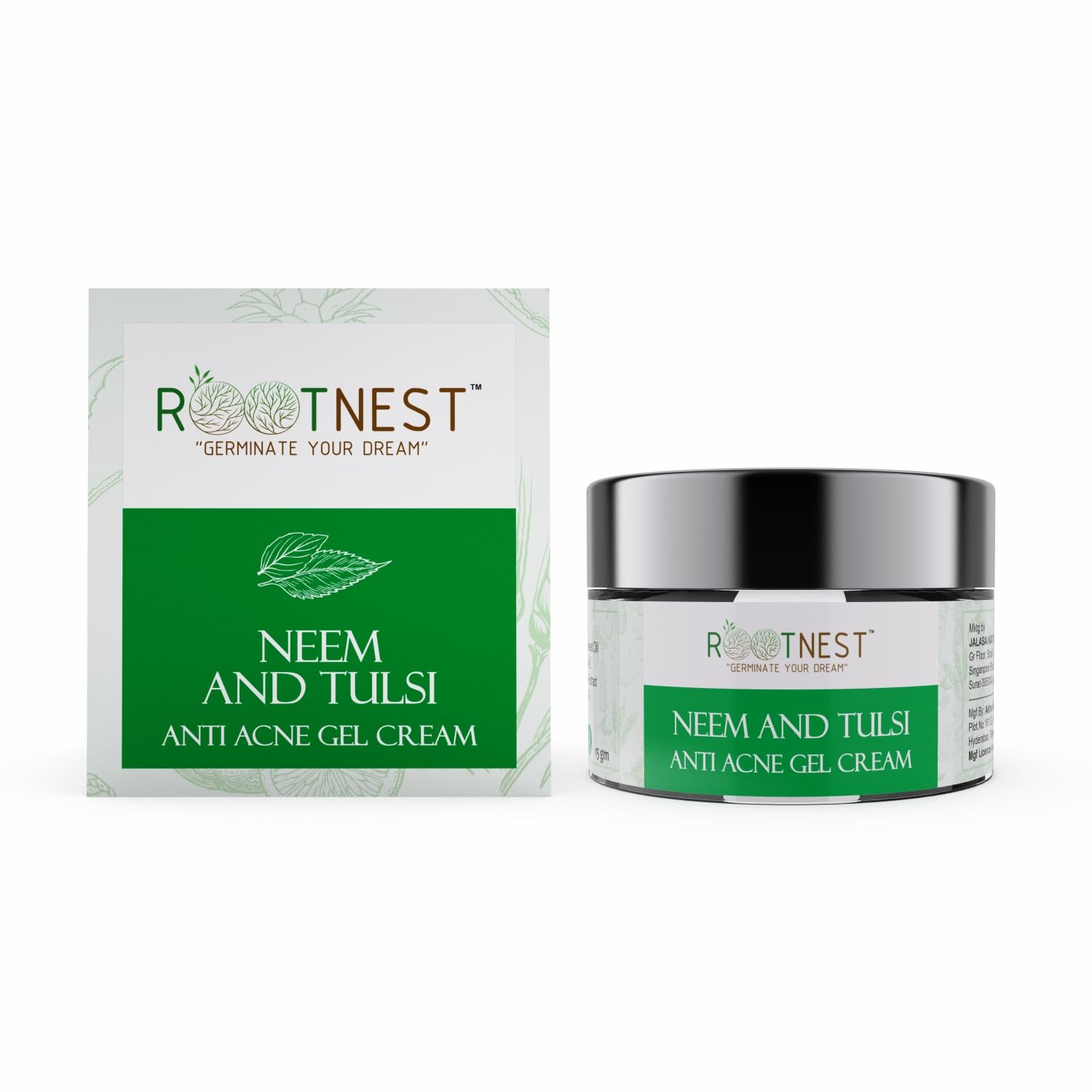 Rootnest Neem & Tulsi Anti Acne Gel | Natural Pimple & Blemish ...