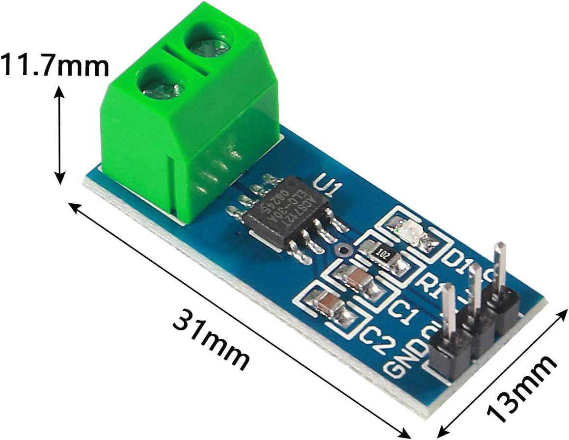 ALMOCN 4PCS ACS712 Current Sensor Module 30A Range ACS712 Module for ...