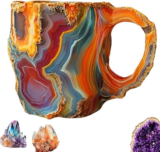 Amazon.com | 2025 NEW Imitation Crystal Resin Coffee Mug - with 304 ...