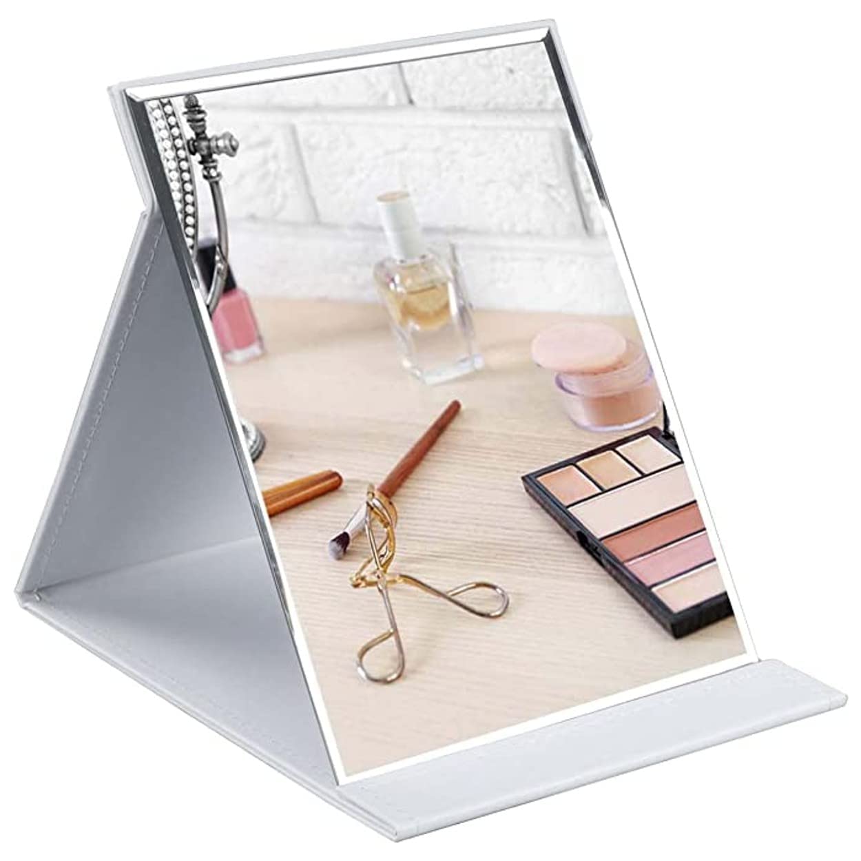 SWILAK Portable Folding Makeup Mirror, PU Leather Vanity Mirror with ...
