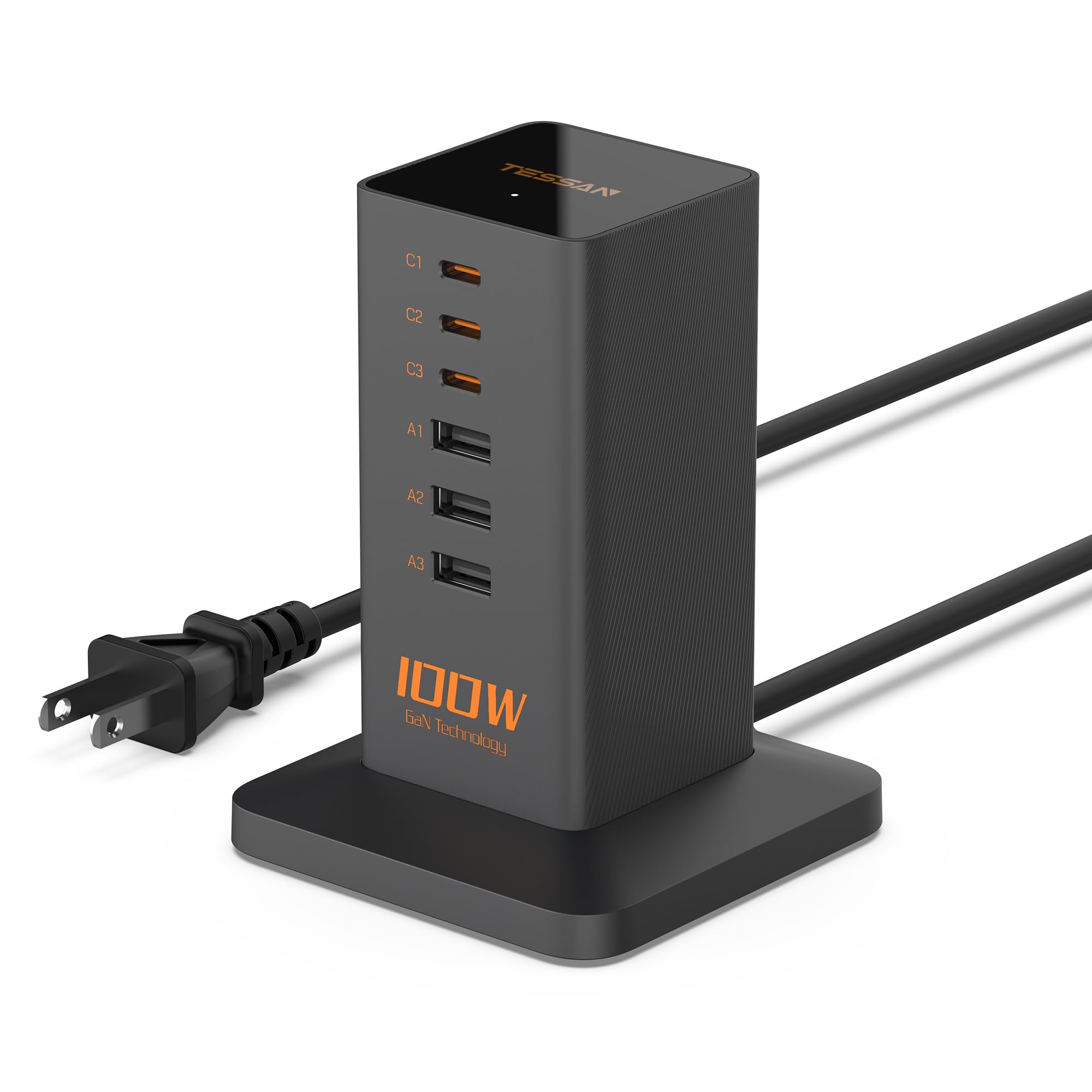 Amazon.com: USB C Charger Blcok PD 100W, TESSAN 6-in-1 Charging Station ...