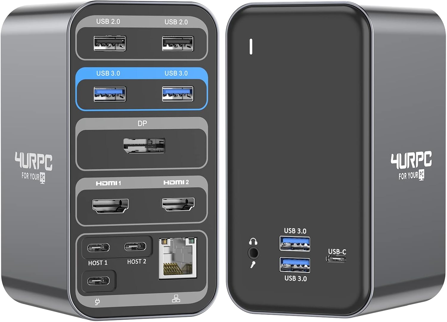 Amazon.com: USB C Docking Station Dual 4K Monitor for MacBook Pro/Air ...