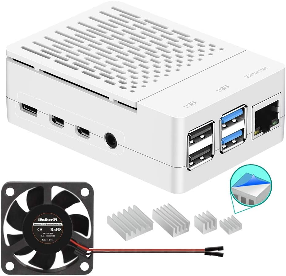 Amazon.com: iUniker Raspberry Pi 4 Case With Cooling Fan and Heatsink ...