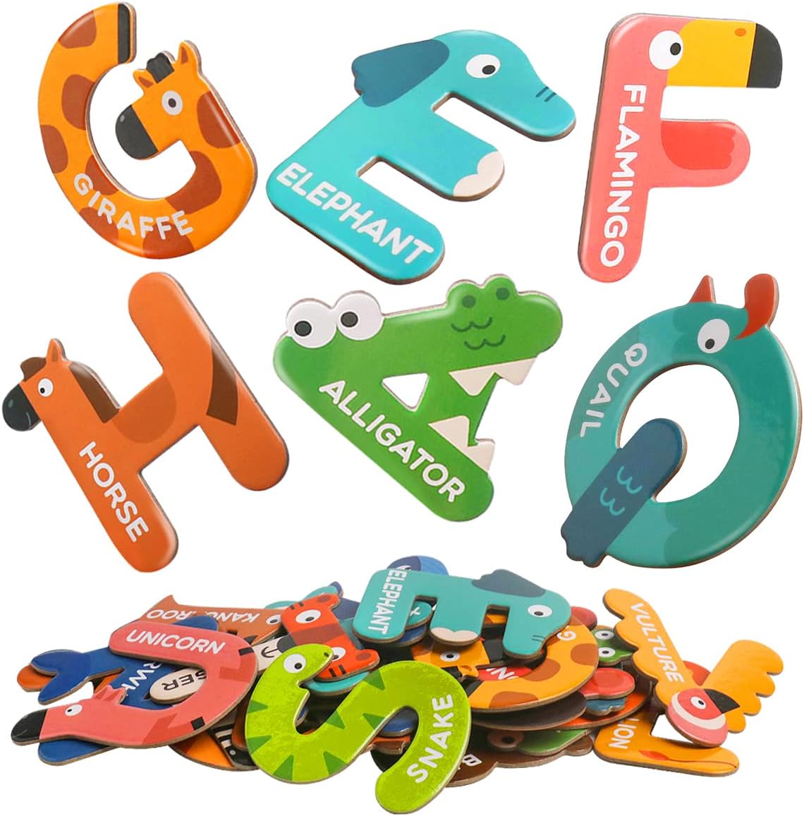 Amazon.com: Large Size Magnetic Letters, Cute Animal Alphabet ABC ...