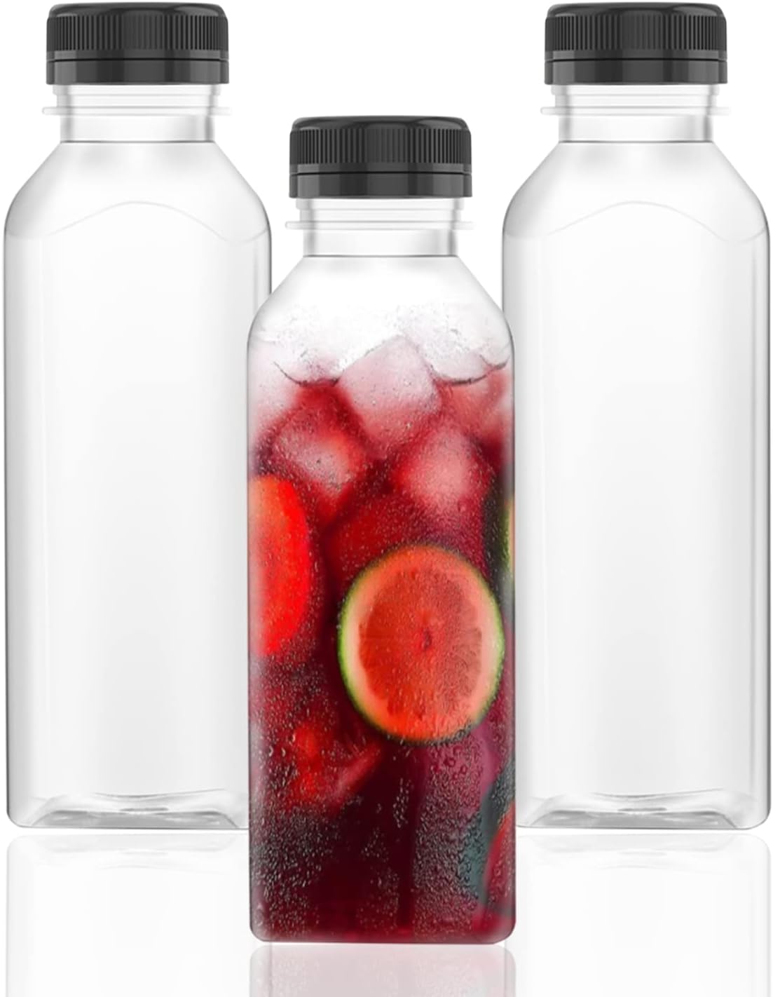 Amazon.com: HNXAZG 3 Pcs 17 Oz Plastic Juice Bottles Empty Clear ...