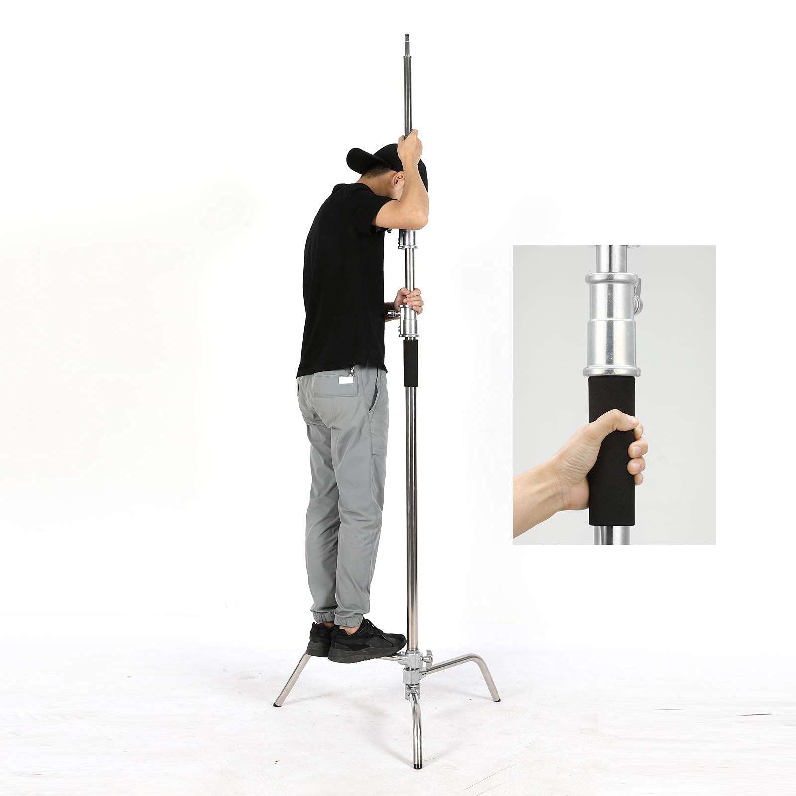 Soonpho 100% Stainless Steel Heavy Duty Light Stand with Wheels ...