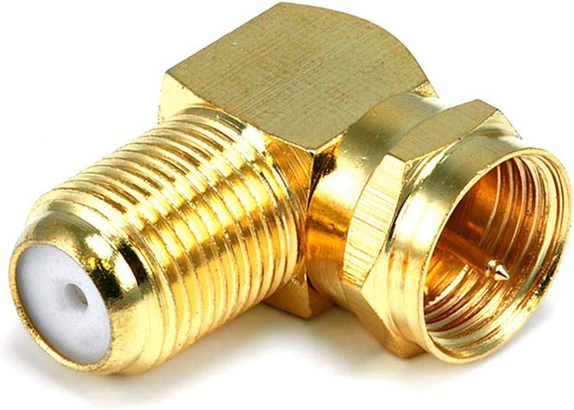 Amazon.com: Monoprice F Type Right Angle Female to Male Adapter, Gold ...