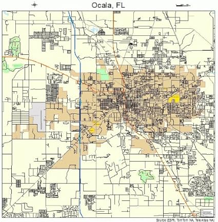 Amazon.com: Large Street & Road Map of Ocala, Florida FL - Printed ...