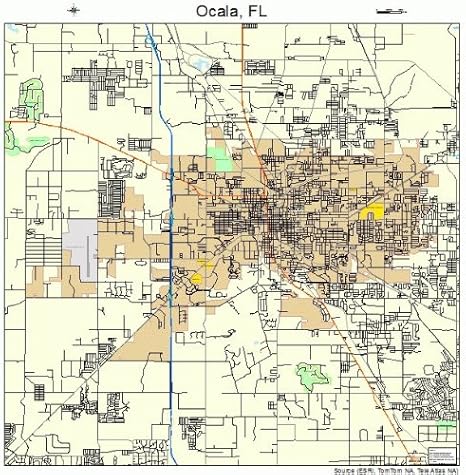 Amazon.com: Large Street & Road Map of Ocala, Florida FL - Printed ...