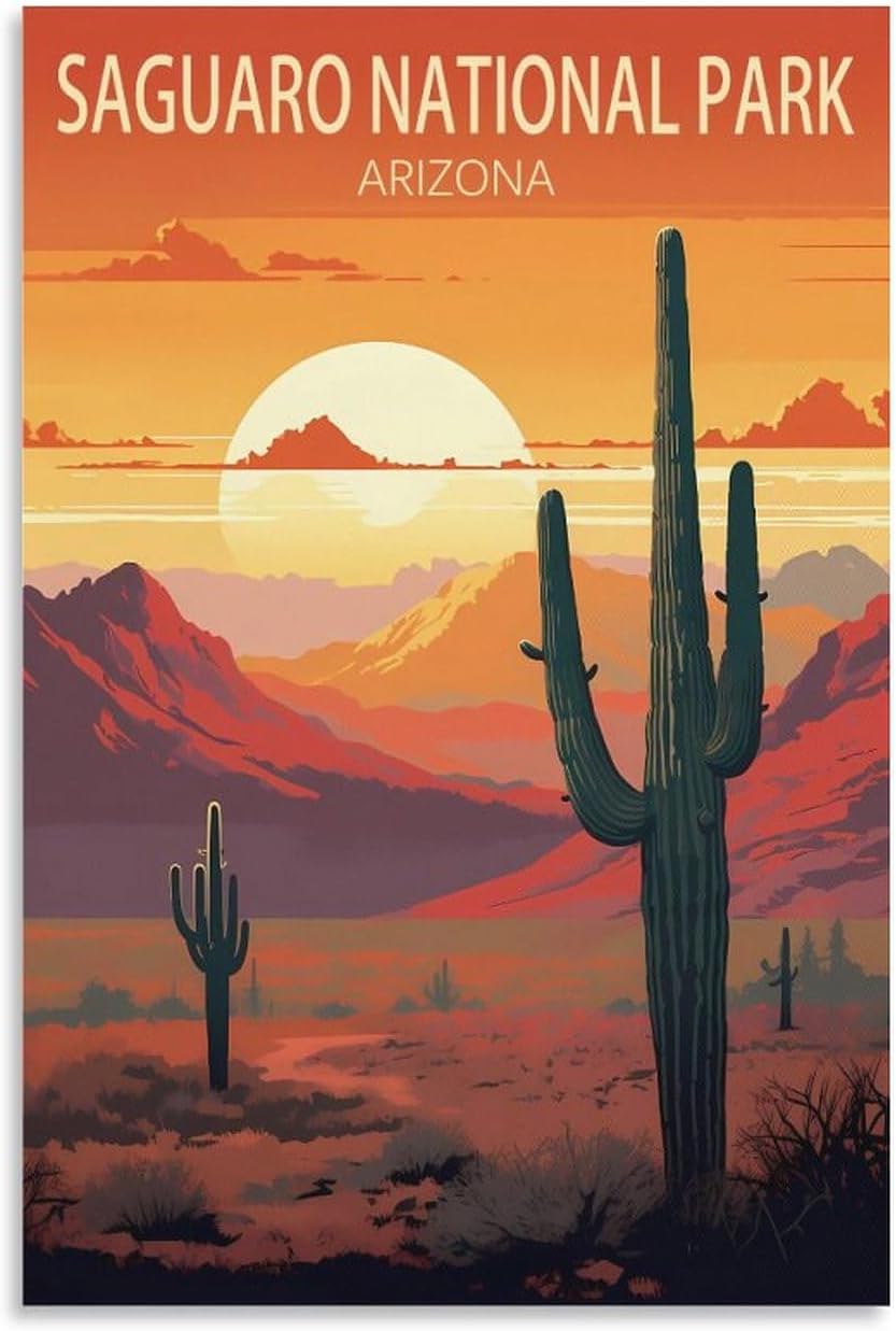 Amazon.com: Arizona Saguaro National Park Vintage Travel Posters ...
