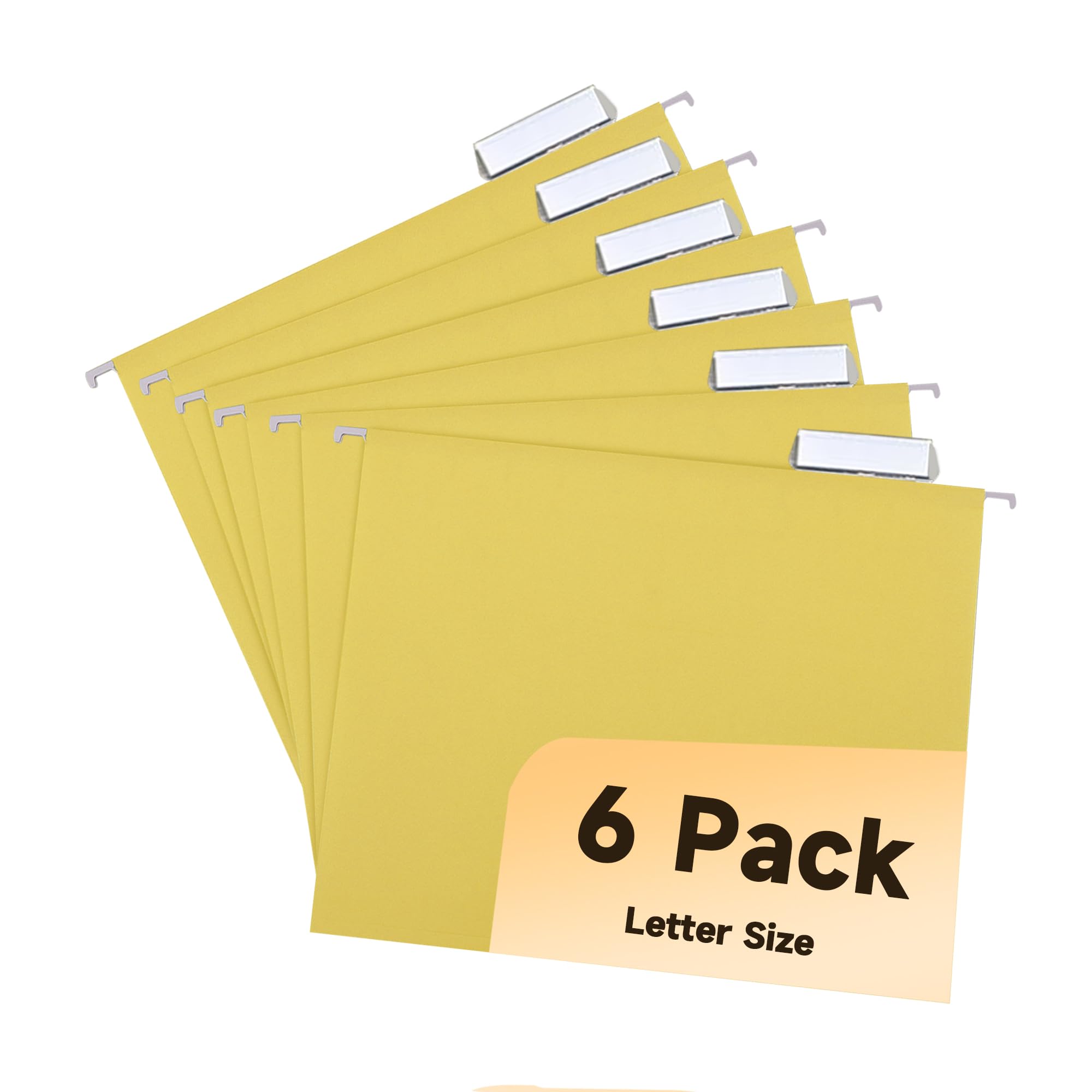 Amazon.com : pmybupo Hanging File Folders,6 Pack Yellow Letter Size ...