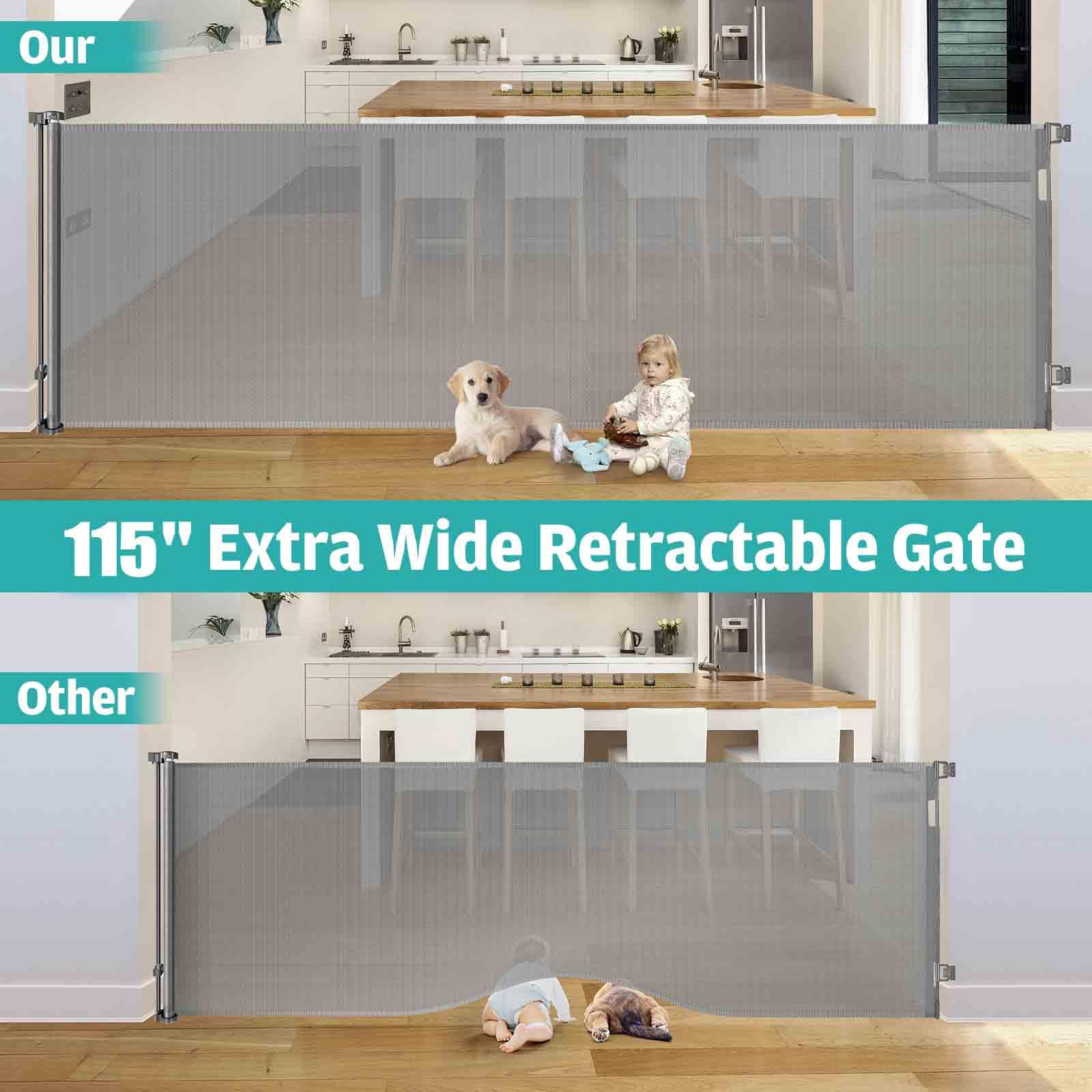 Snapklik.com : 42 Tall X 115 Extra Wide Baby Gates For Large Openings ...