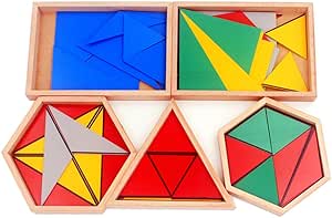 Amazon.com: Montessori Wood Math Geometry Shape Teaching Aids ...