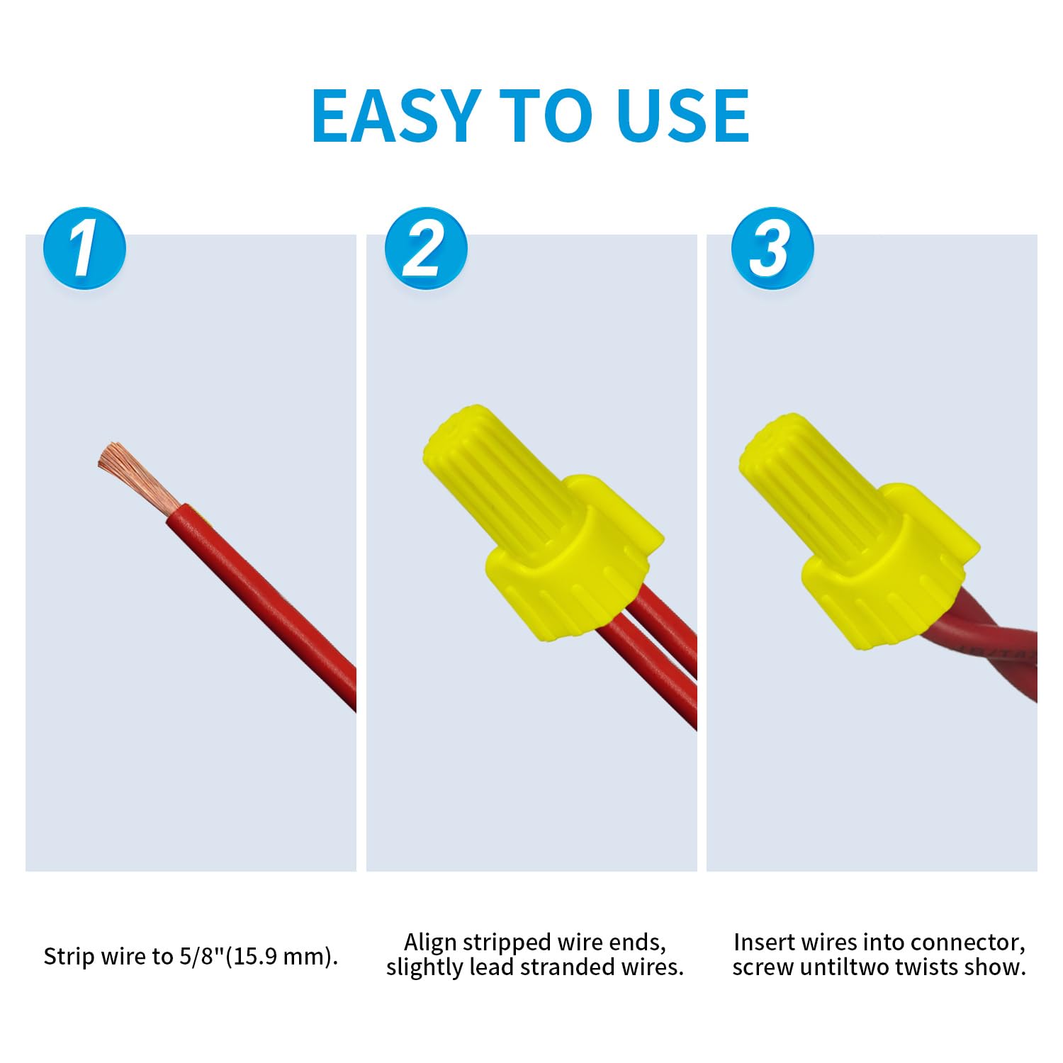 Snapklik.com : Yellow Winged Wire Connectors Nuts 100 PCs, Dicio Twist ...