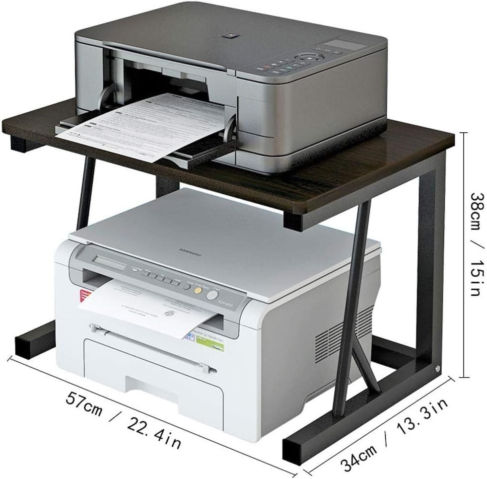Small Printer Cabinet Printer Stand No Drawer Black Metal 24 In. W