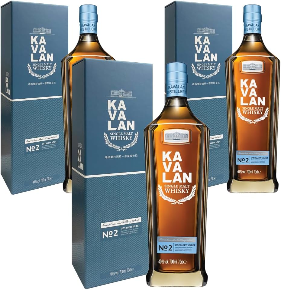 Amazon.co.jp: カバラン ディスティラリーセレクト No.2 700ml 3本セット / ギフトBox入り 台湾ウィスキーの定番 Kavalan Distillery Select ...