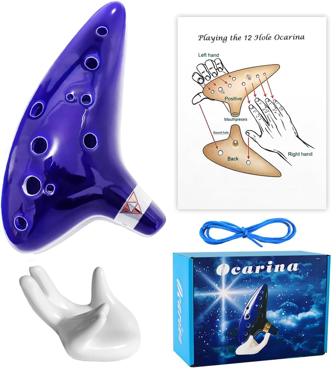 Amazon.com: Ocarina Musical Instrument 12 Hole Alto C with Display ...