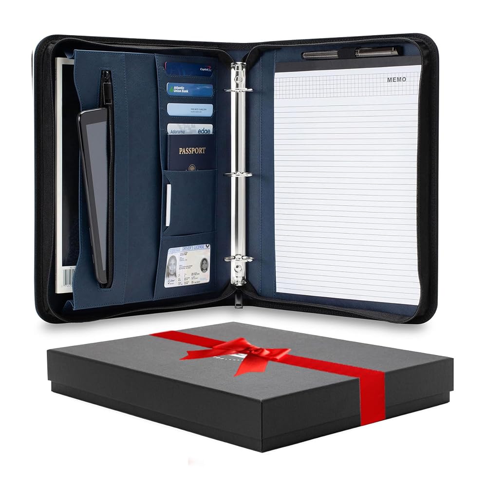 Forevermore Portfolios Portfolio Organizer - 3 Ring Binder with Notepad ...