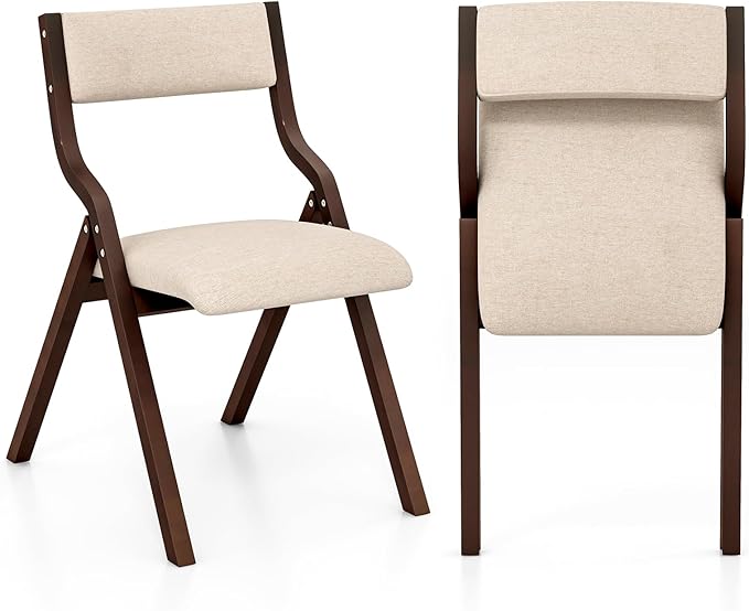 Giantex Folding Dining Chairs Set of 2, No Assembly Folding Chairs w ...