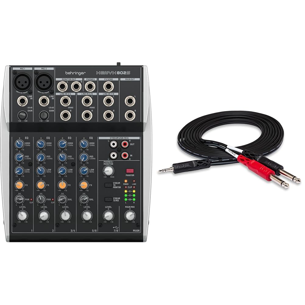 Amazon.com: Behringer Xenyx 802S 8-channel Analog Streaming Mixer ...