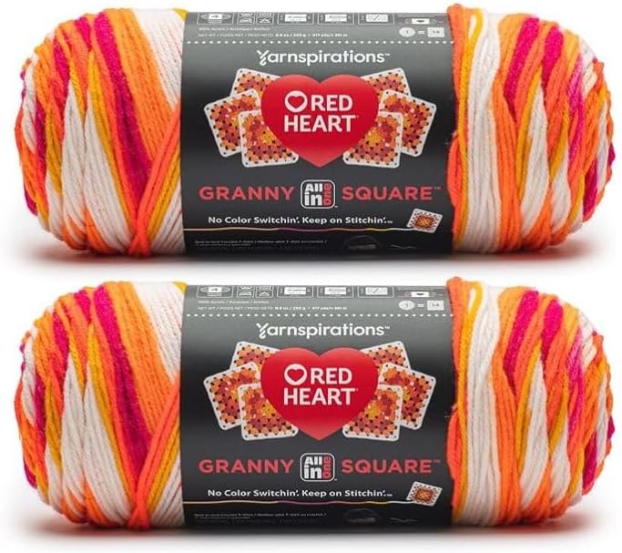 Amazon.com: Generic Red Heart All in One Granny Square Soft White ...