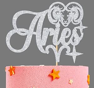 Amazon.com: Happy Birthday Aries Cake Topper, March/April Birthday Cake ...