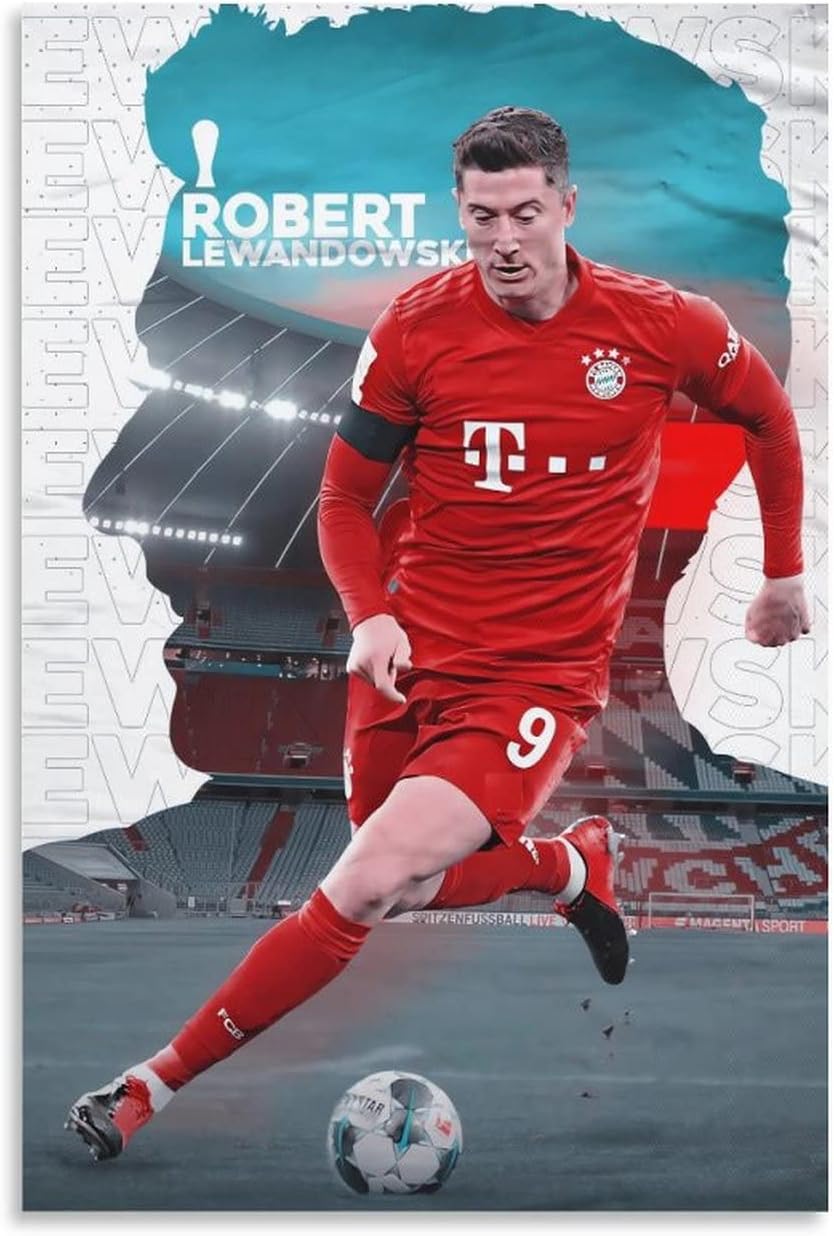 Amazon.com: Robert Lewandowski Poster 12 Wall Art Canvas Print Poster ...