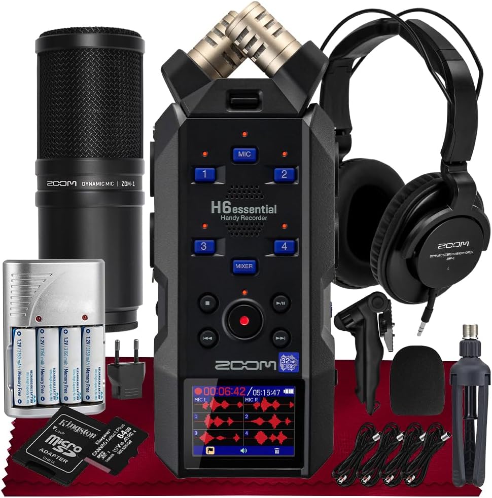 Amazon.com: Zoom H6essential Portable Studio Recorder, H6E 32-Bit Float ...
