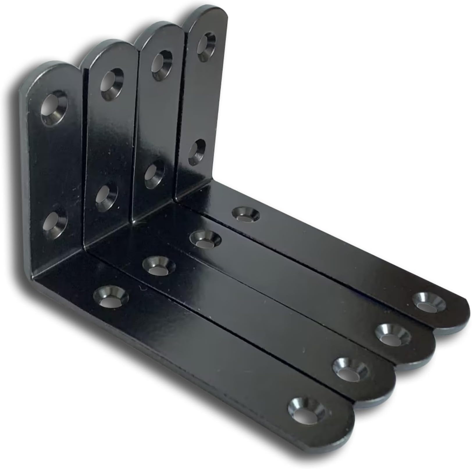 Amazon.com: Rannb Corner Bracket 4" x 4" L Brackets Black Shelf Bracket Corner Brace-4pcs ...