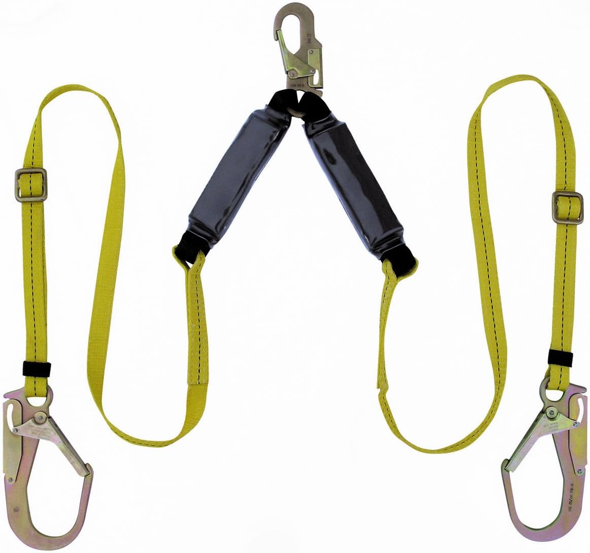 FallTech 726013 ClearPack 6-Foot Y-Leg Adjustable Shock Absorbing ...