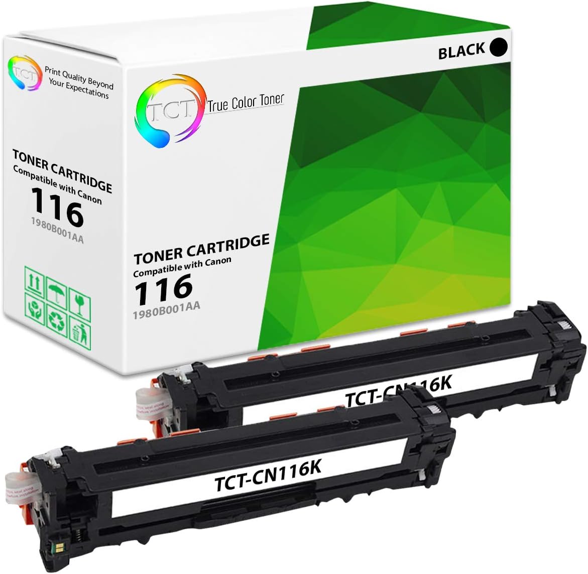 Amazon.com: TCT 116 Black Toner Cartridge 2 Pack - Compatible ...