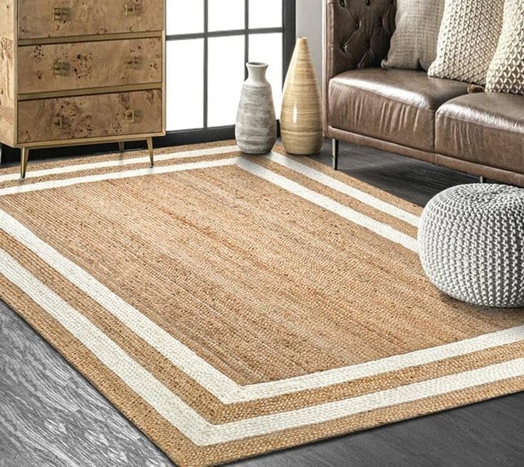 Buy HOMDECLOYAL Jute Braided Natural Rectangular Rug Hand Woven ...