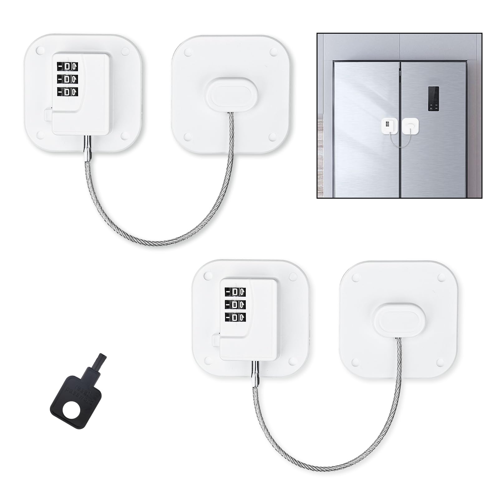 2pcs Refrigerator Locks, Password Fridge Lock Combination with Code ...