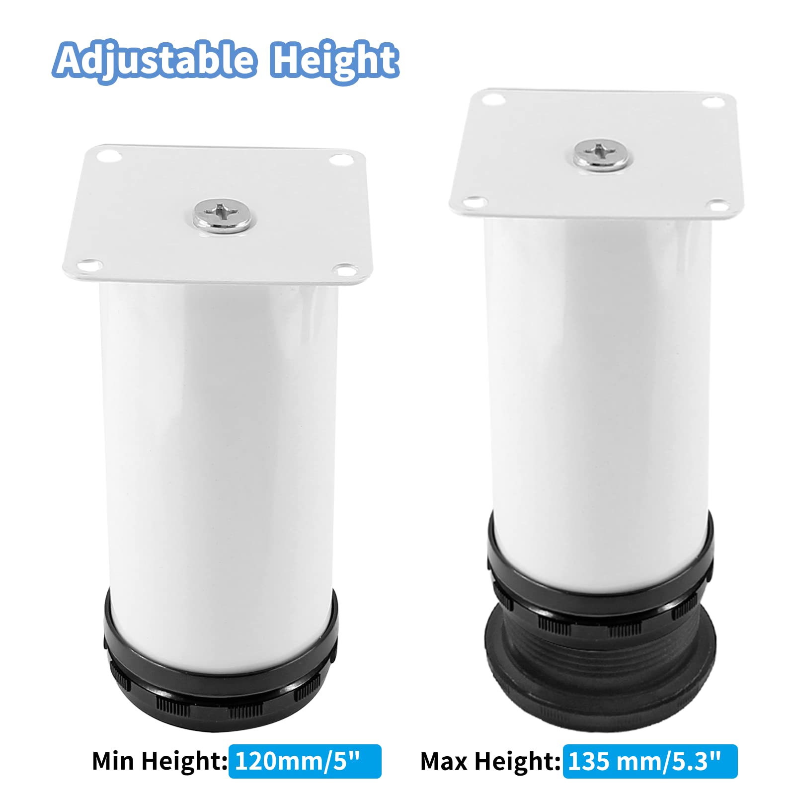 Snapklik.com : Kyuionty Set Of 4 Stainless Steel Furniture Legs 5 Inch ...