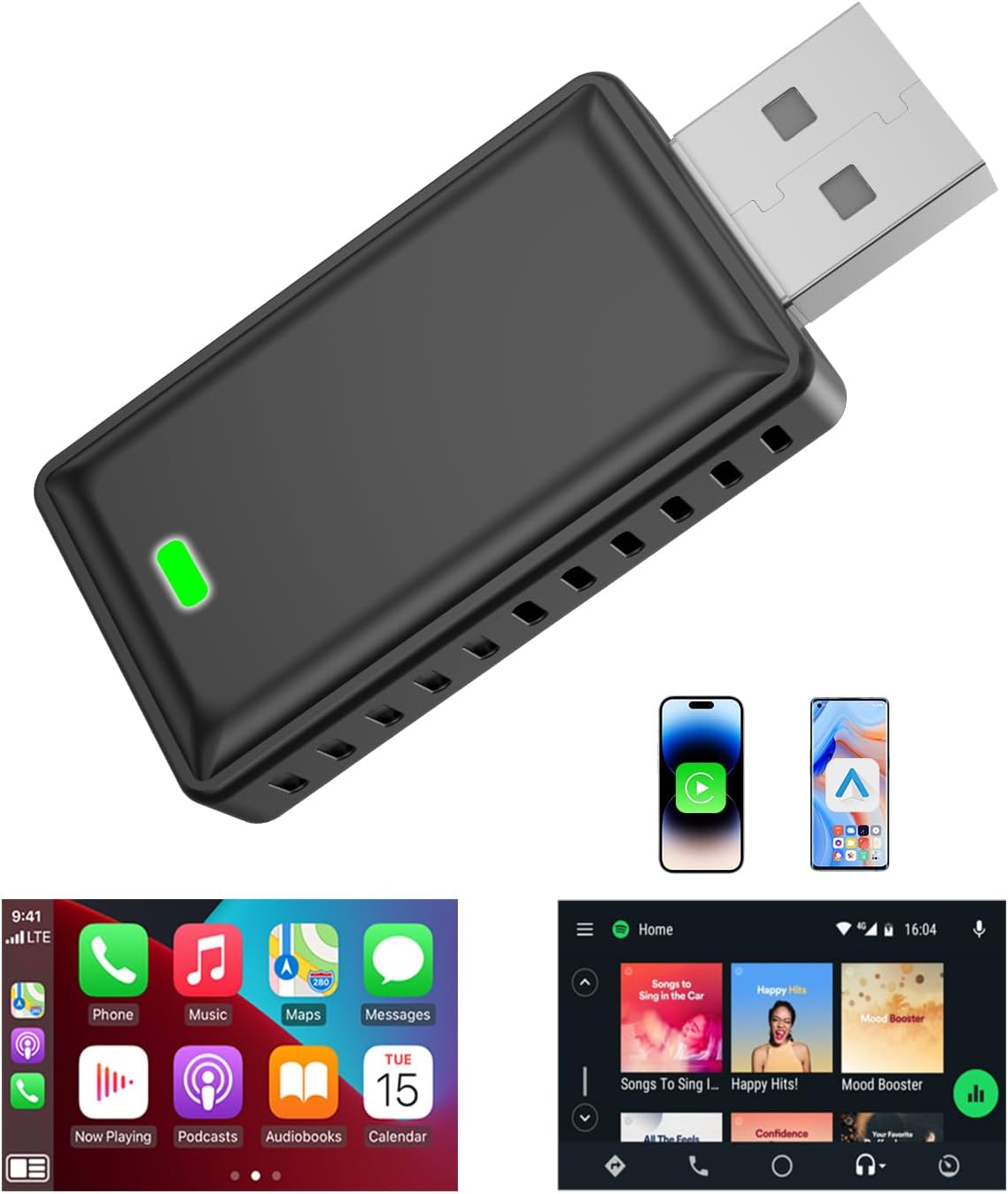 Amazon.com: Wireless Carplay Adapter Android Auto Wireless Adapter 2 ...