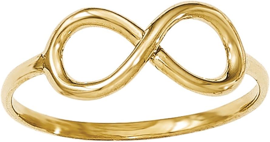 Amazon.com: 14K Gold Infinity Symbol Ring - Size 5: Clothing, Shoes ...